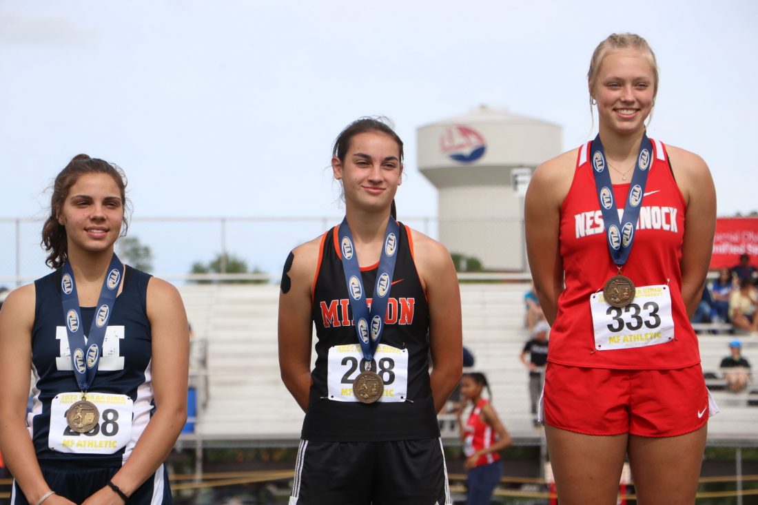 Milton’s Mo Reiner, Mackenzie Lopez having fun in javelin and breaking ...